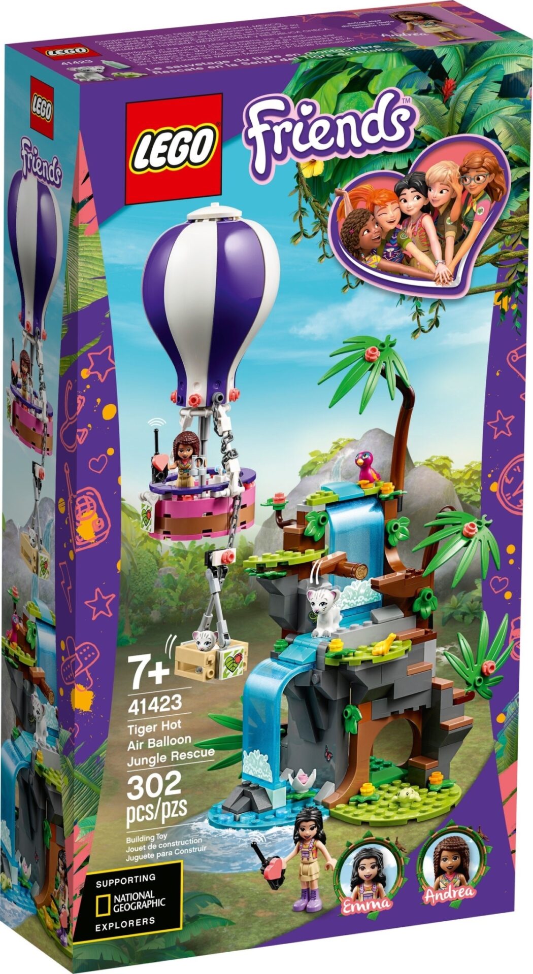 Lego Friends 41423 - Salvarea tigrului din junglă cu balonul - LLStore