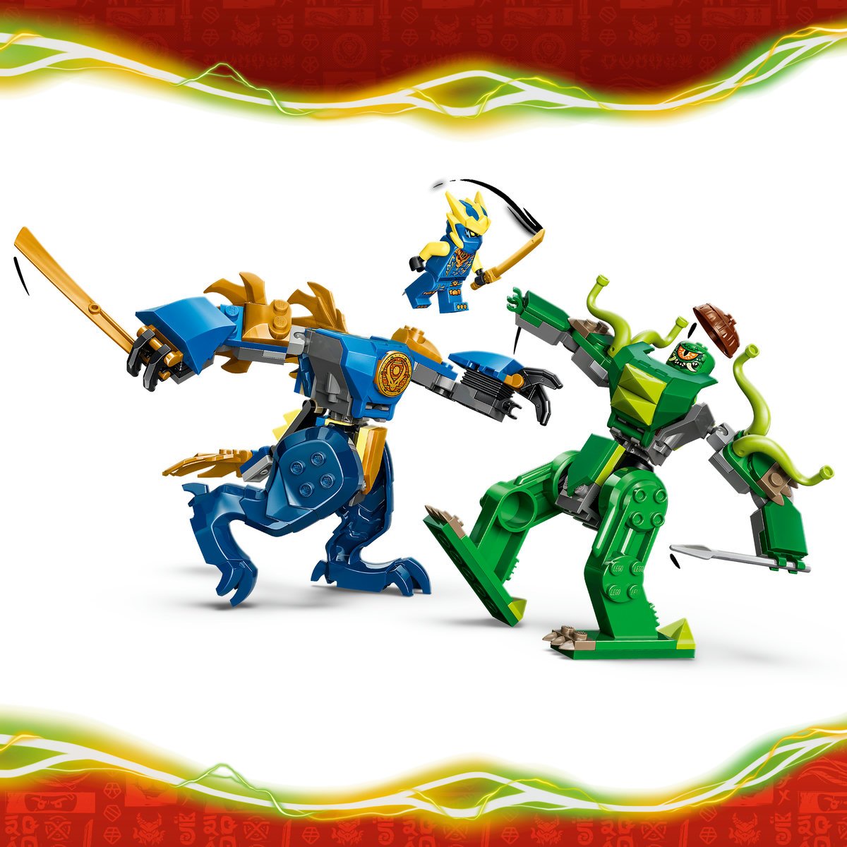 LEGO Ninjago - Robotul dragon al lui Jay în luptă 71853, 107 piese ...